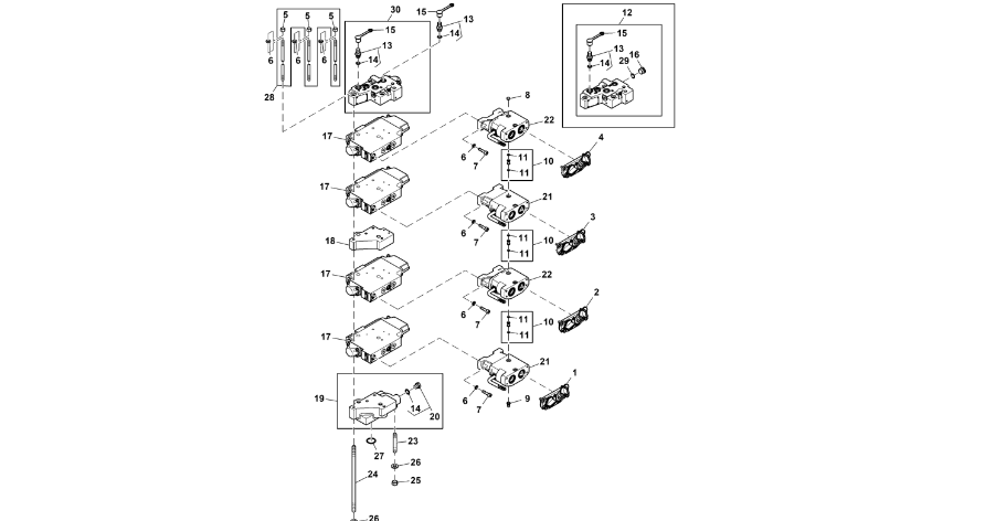 John Deere 9470RX - Selektywny zawór ster. RE588375 (Zawór sterujący ...