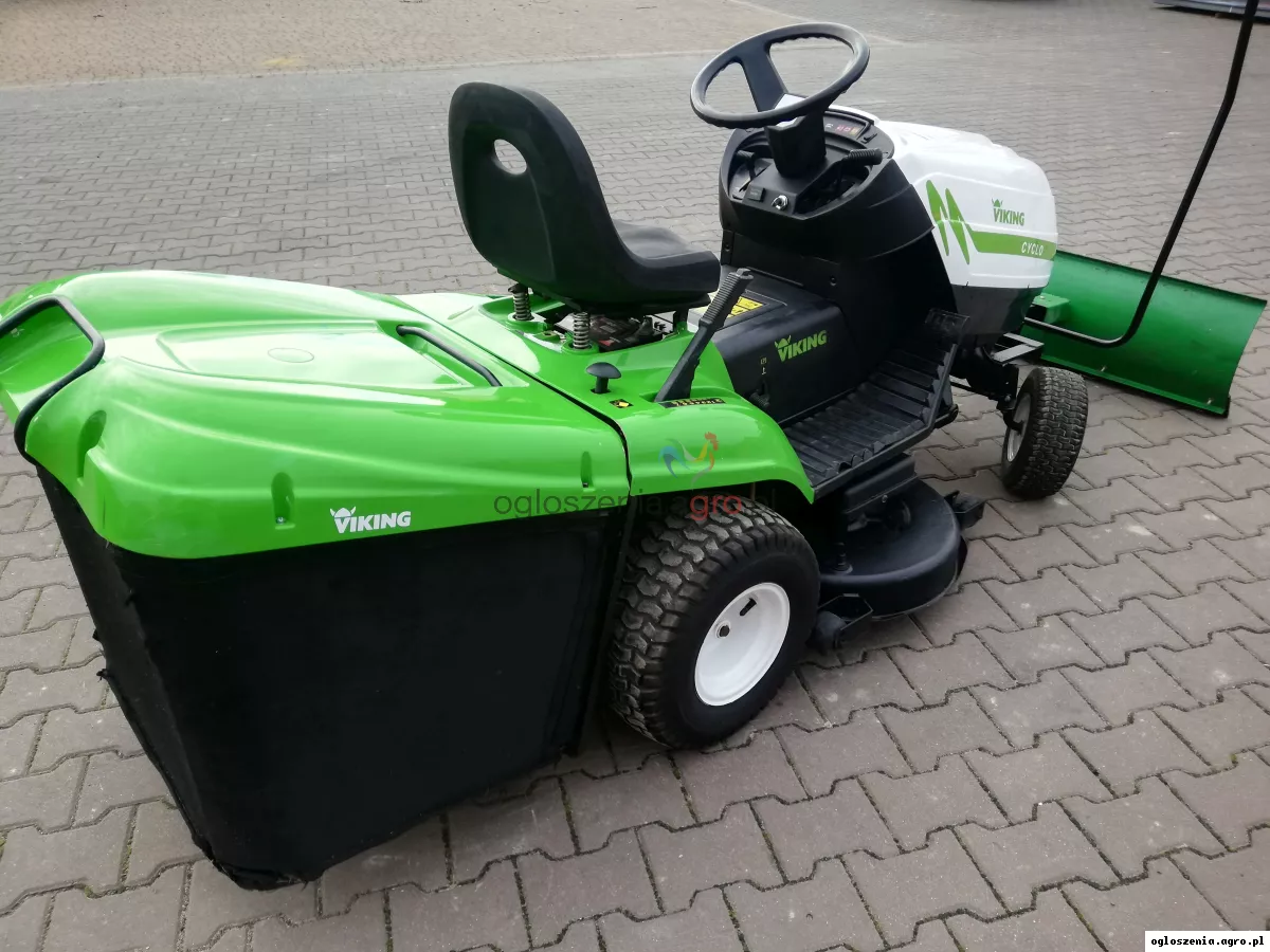 Traktorek kosiarka Viking Cyclon Briggs 13KM z pługiem śnieżnym ...